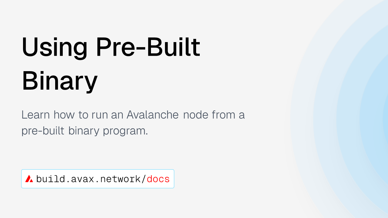 Using Pre-Built Binary | Avalanche Builder Hub Using Pre-Built Binary | Avalanche Builder Hub